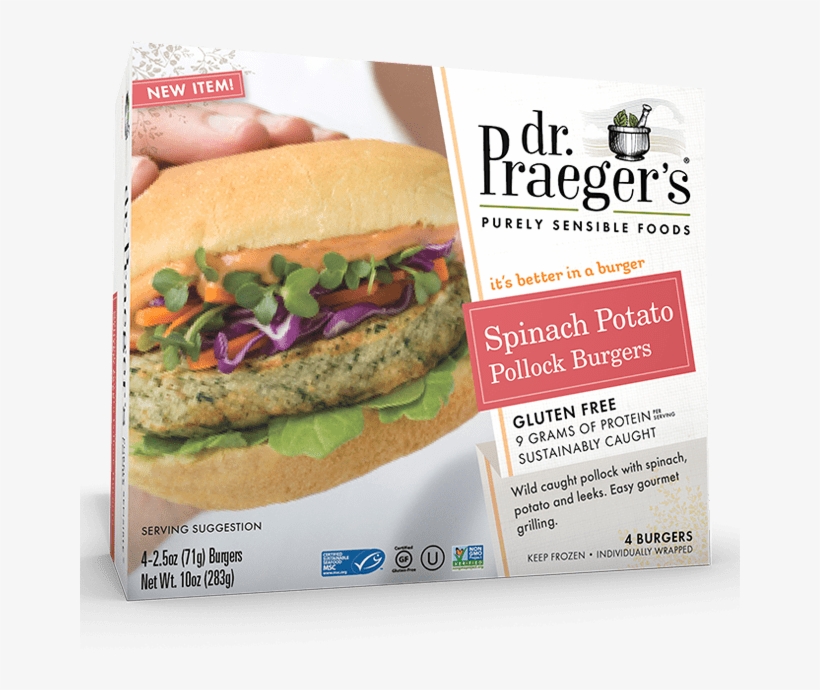 Praeger's Spinach Potato Pollock Burgers - Dr. Praeger's Sensible Foods ...