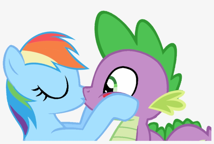 Rainbow Clipart Kiss - Spike X Rainbow Dash Kiss - Free Transparent PNG ...