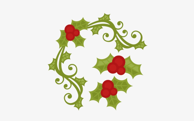 Christmas Holly Set Svg Scrapbook Cut File Cute Clipart - Common Holly ...