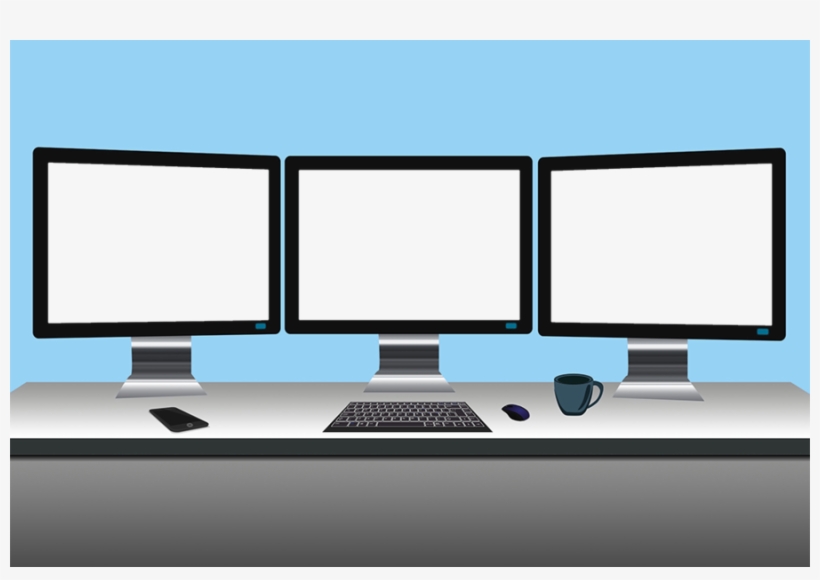 Three Tv Screen Clipart Computer Monitors Flat Panel - Three Tv Screen ...