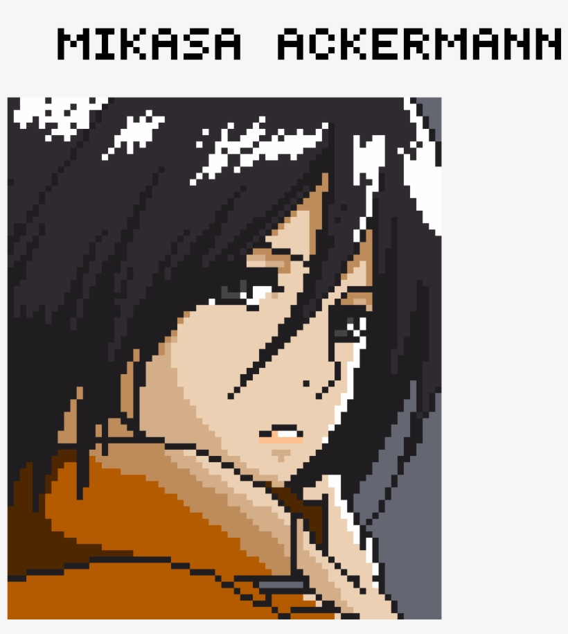 Colors Download Settings - Mikasa Ackerman Pixel Art - Free Transparent ...