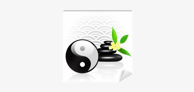 Feng Shui Background With Yin Yang Symbol Wall Mural - Multifaceted ...
