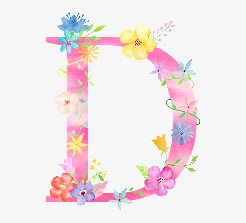 Stylish And Delicate Flower Letter Transparent Ornament - Letter - Free ...