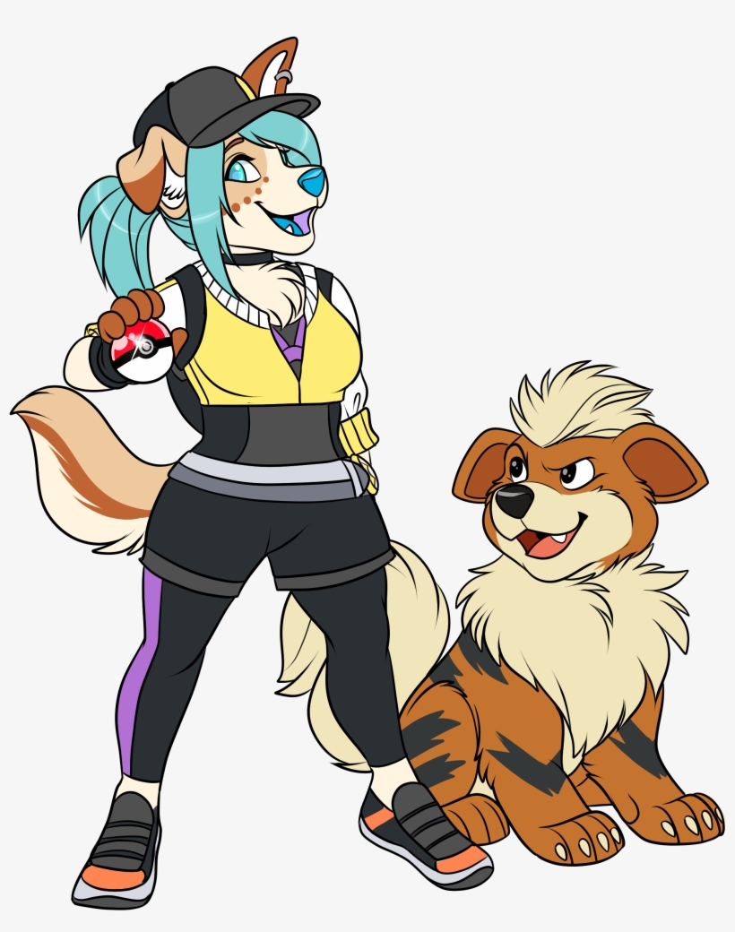 Sky And Growlithe - Cartoon - Free Transparent PNG Download - PNGkey