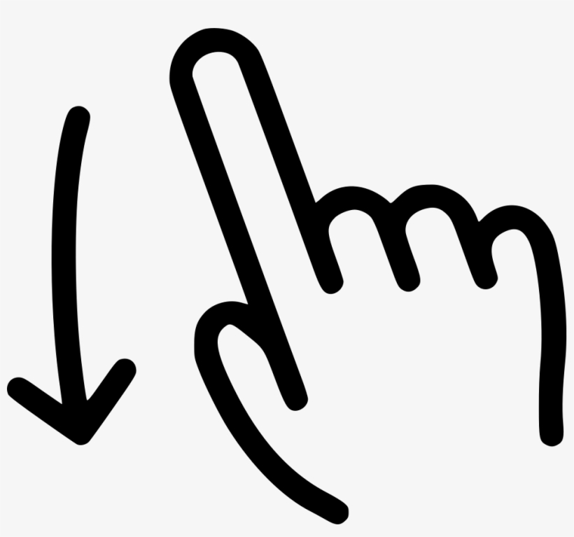 One Swipe Down Scroll Comments - Scroll Down Finger Icon - Free ...