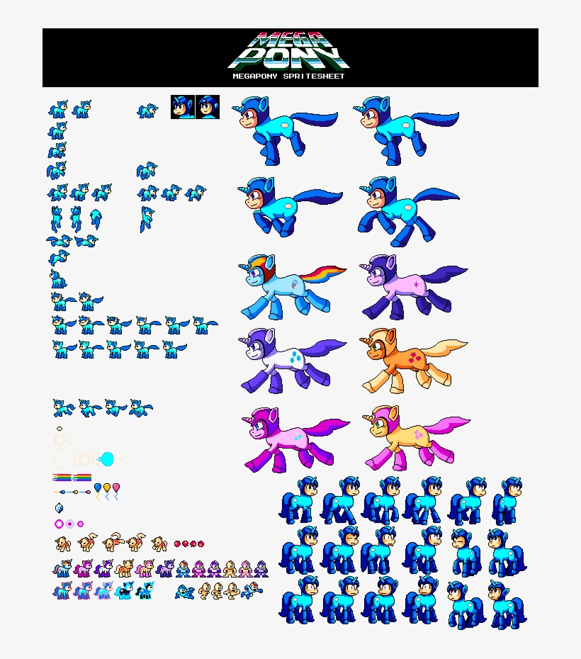 Khaomortadios, Crossover, Megaman, Megapony, Pixel - Mega Pony Sprites ...