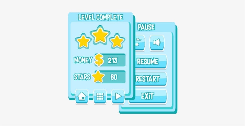 Blue Fun Theme Game Ui - Graphical User Interface - Free Transparent ...