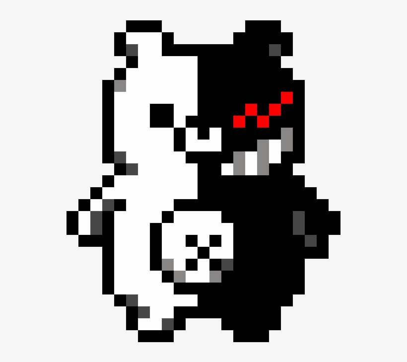 Monokuma - Danganronpa Monokuma Pixel Art - Free Transparent PNG ...