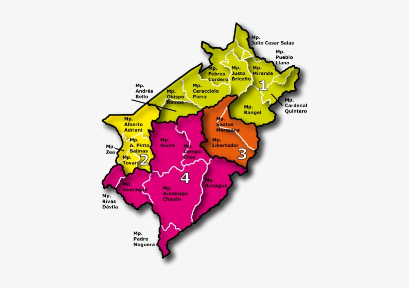 Mapa Del Estado Merida - Free Transparent PNG Download - PNGkey