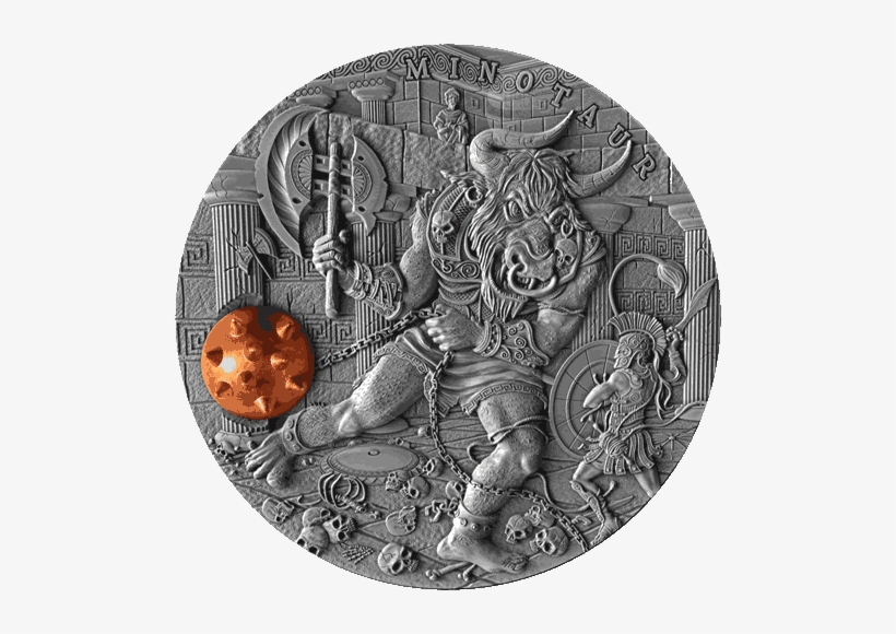 Silver Numismatic Minotaur - Silver Coin - Free Transparent PNG ...