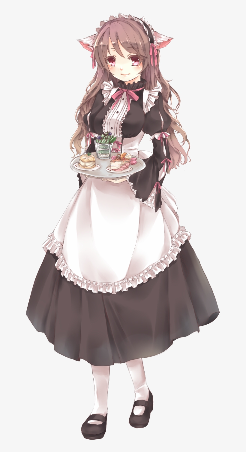 Maid Girl - Victorian Anime Girl With Maid - Free Transparent PNG ...