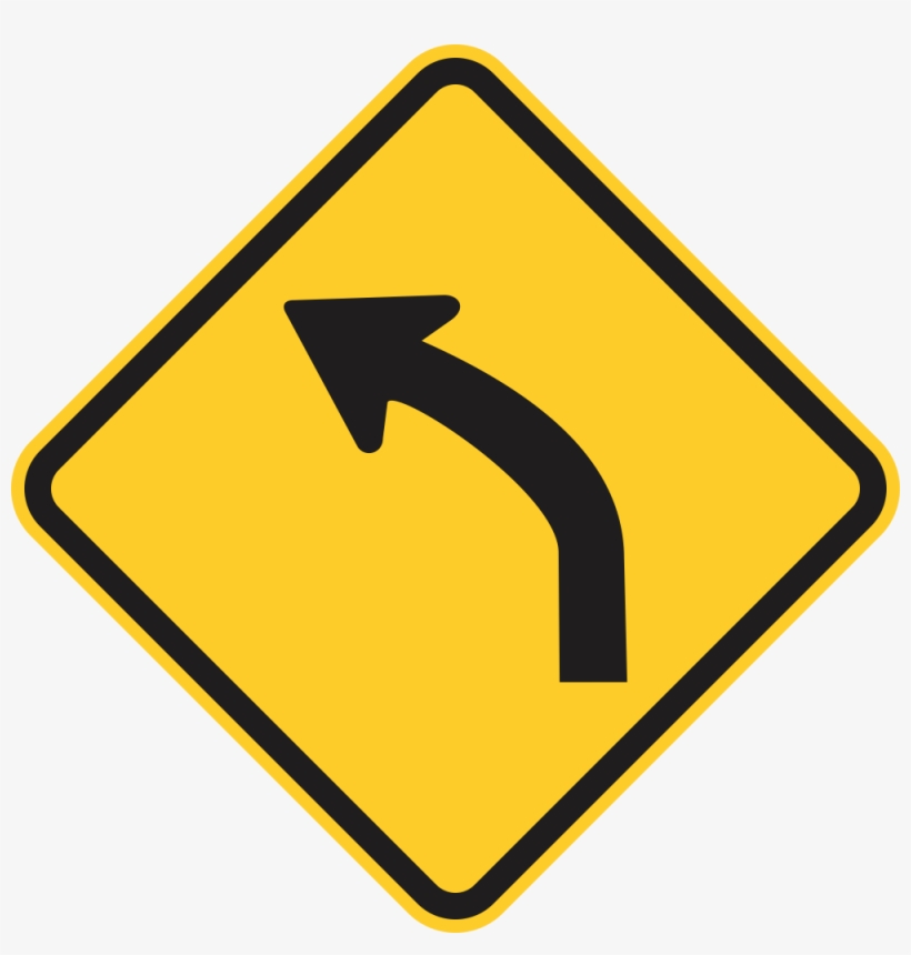 Curva À Esquerda - Traffic Sign - Free Transparent PNG Download - PNGkey