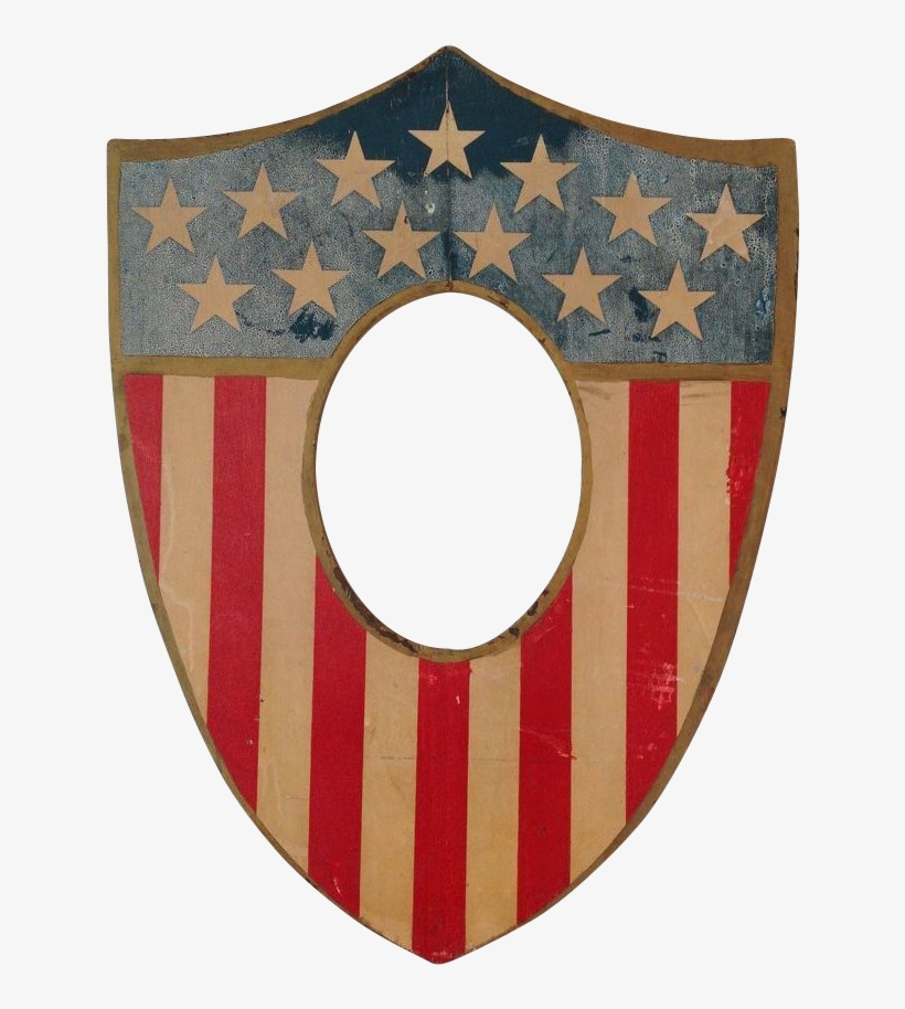Patriotic Folk Art Shield, Circa 1900 Usa Flag Patriotic - Art - Free ...