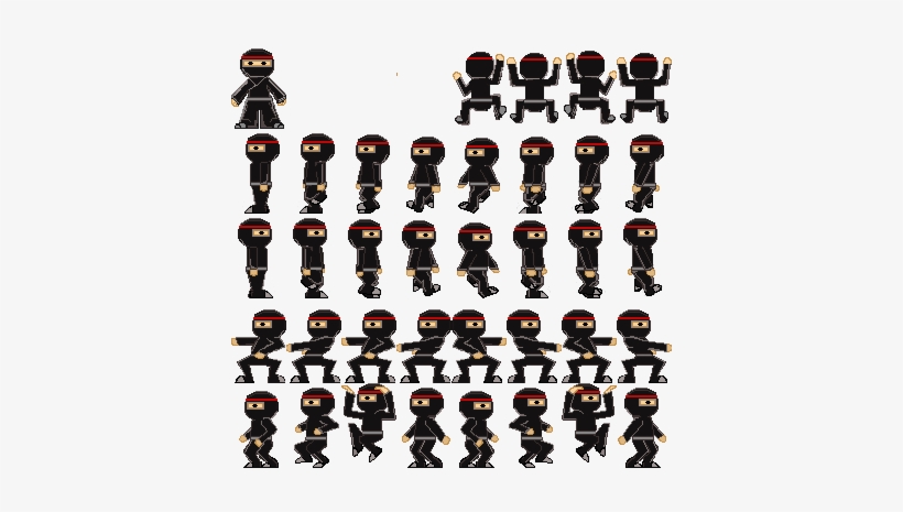 Ninja - Ninja Sprite Sheet Png - Free Transparent PNG Download - PNGkey