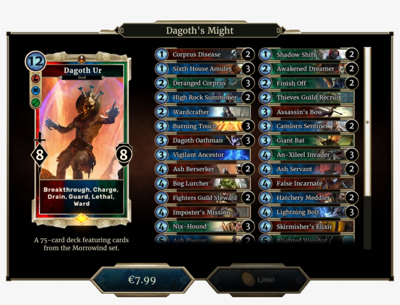 Dagoth's Might Deck 1 - Elder Scrolls Legends Dagoth Deck - Free ...