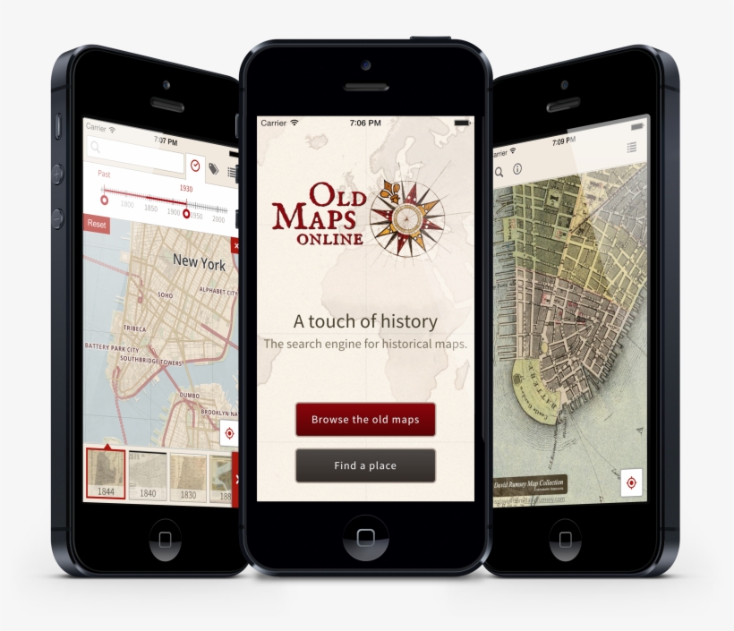 Old Maps Online Mobile App - Old Map App - Free Transparent PNG ...