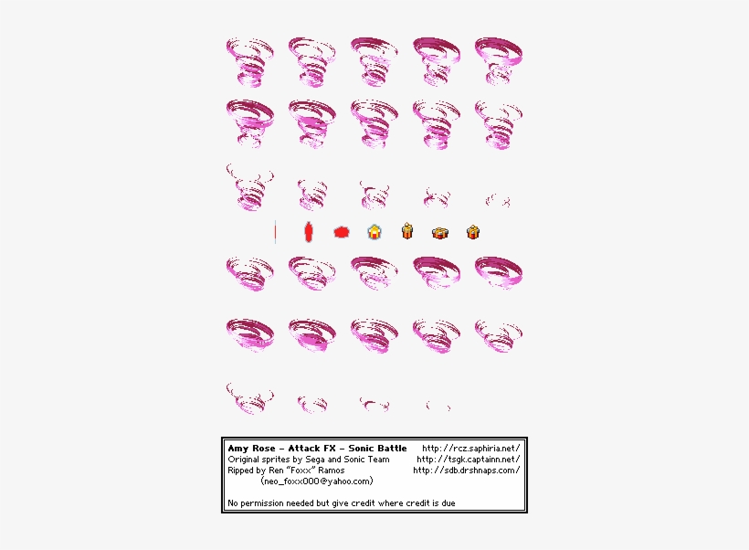 Effects-amy - Amy Rose Sprite Sheet - Free Transparent PNG Download ...