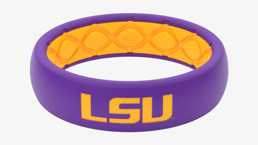 Lsu Collegiate Silicone Rings Thin - Lsu Groove Ring - Free Transparent ...