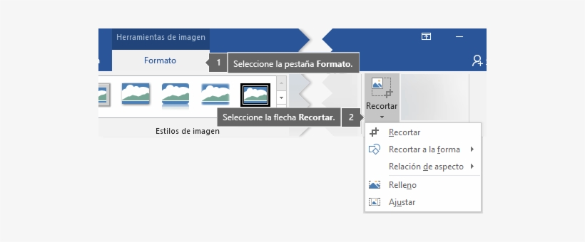 Botón Recortar De La Pestaña Formato En Herramientas - Bijsnijden In ...
