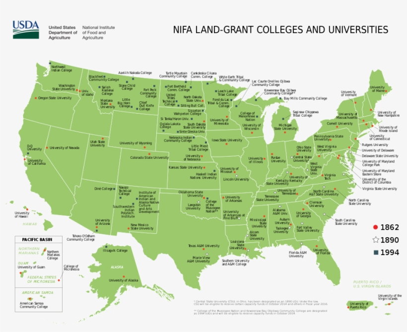 Colorado Svg America Map - Land Grant Colleges Map - Free Transparent ...