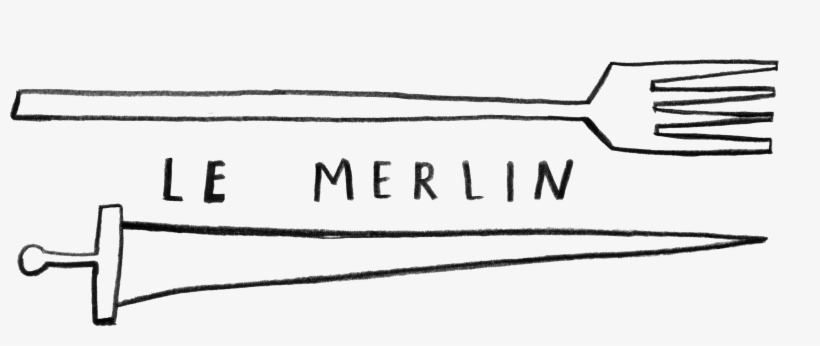 Le Merlin Restaurant Logo - Line Art - Free Transparent PNG Download ...