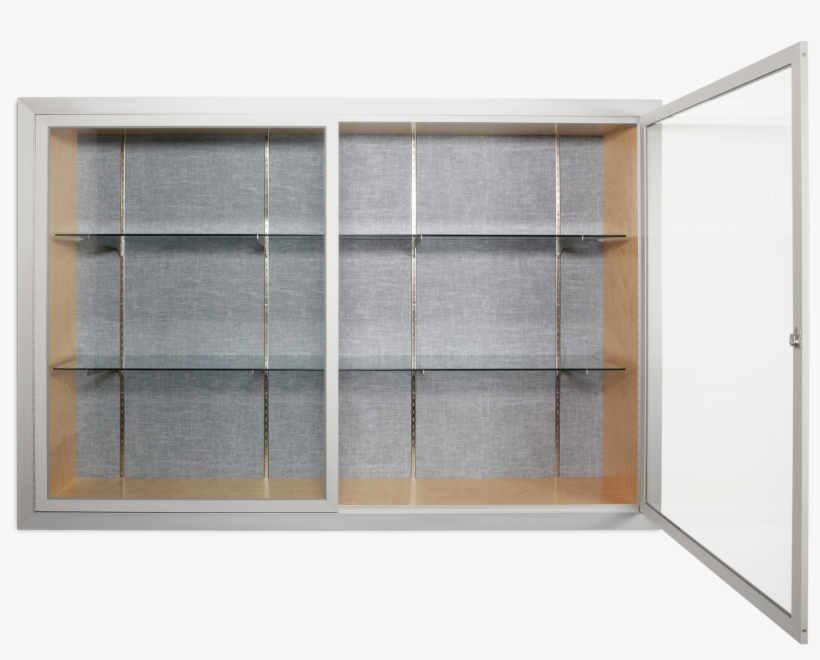 Recessed Display Case With Hinged Glass Doors - Trophy Case Png - Free ...