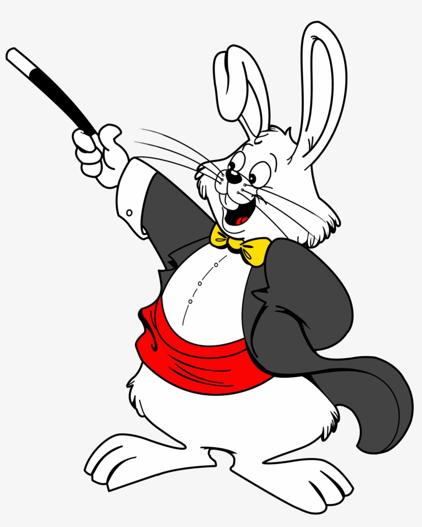 Image Black And White Stock Clipart Magic Rabbit New - Rabbit Magic ...