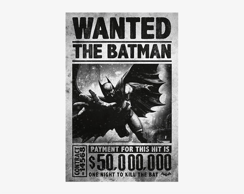 Batman Arkham Origins Wanted Poster - Free Transparent PNG Download ...
