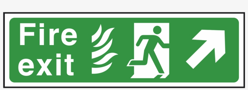Arrow Up Right - Office Emergency Exit Sign - Free Transparent PNG ...