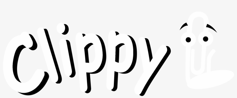 Microsoft Clippy Logo Black And White - Calligraphy - Free Transparent ...