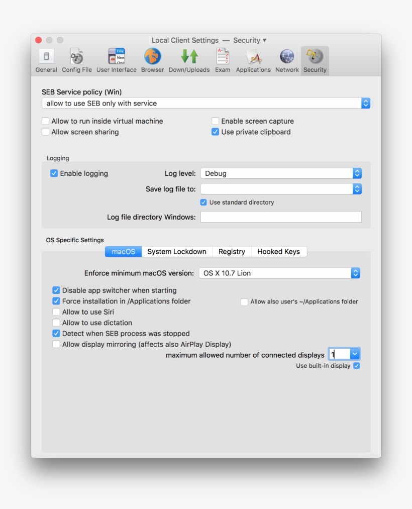 Seb Preferences Window Security Pane, System Lockdown - Security - Free ...