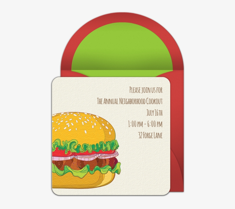Burger Cookout Online Invitation - Cook Out - Free Transparent PNG ...