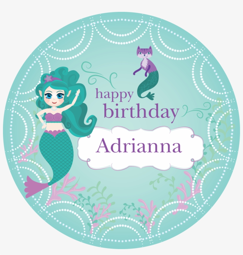 Under The Sea Party Cake Print - Mermaid Label Png - Free Transparent ...