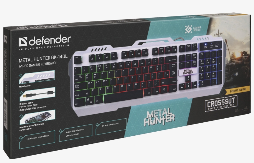 Wired Gaming Keyboard Defender Metal Hunter Gk 140l - Клавиатура ...