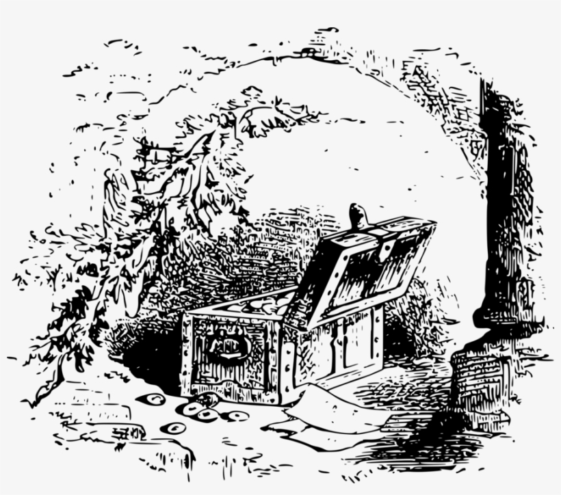 Buried Treasure Drawing Treasure Map Chest - Vintage Treasure Chest ...