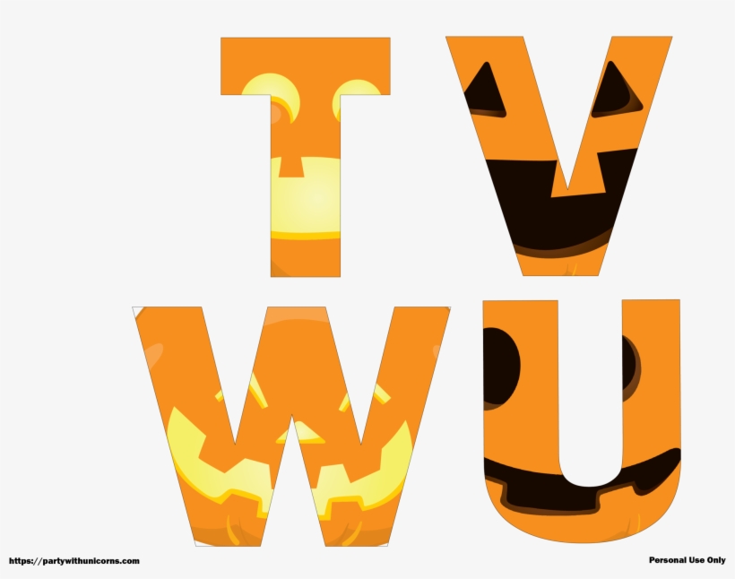 Halloween Letters Printable Jack O Lantern Faces Party - Letter - Free ...
