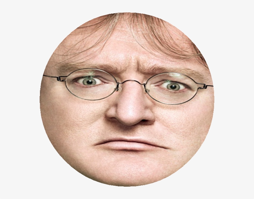 Clip Black And White Stock Gaben Transparent Head - Gabe Newell Face ...