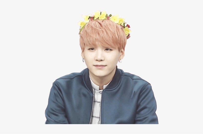 Suga With Flower Crown - Free Transparent PNG Download - PNGkey