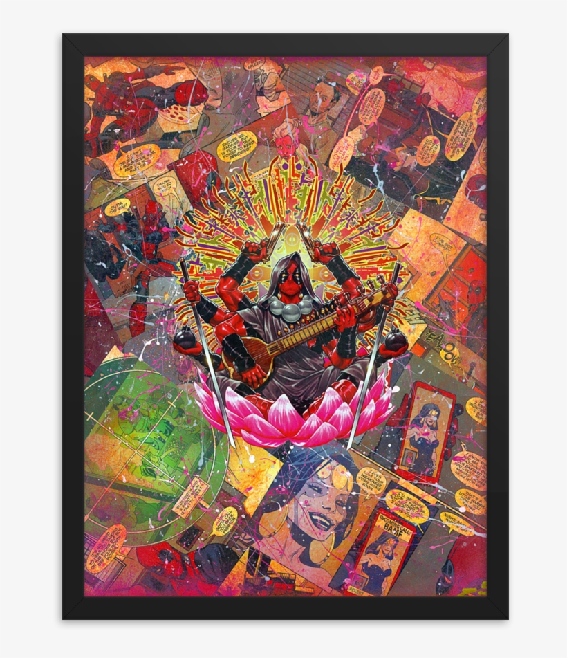 Deadpool Zenpool Comic Canvas Framed Reproduction Print - Modern Art ...