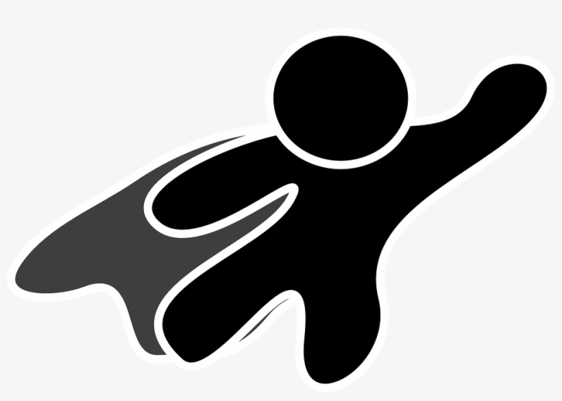 Super Hero B/w Clip Art At Clker - Symbol Of A Hero - Free Transparent ...