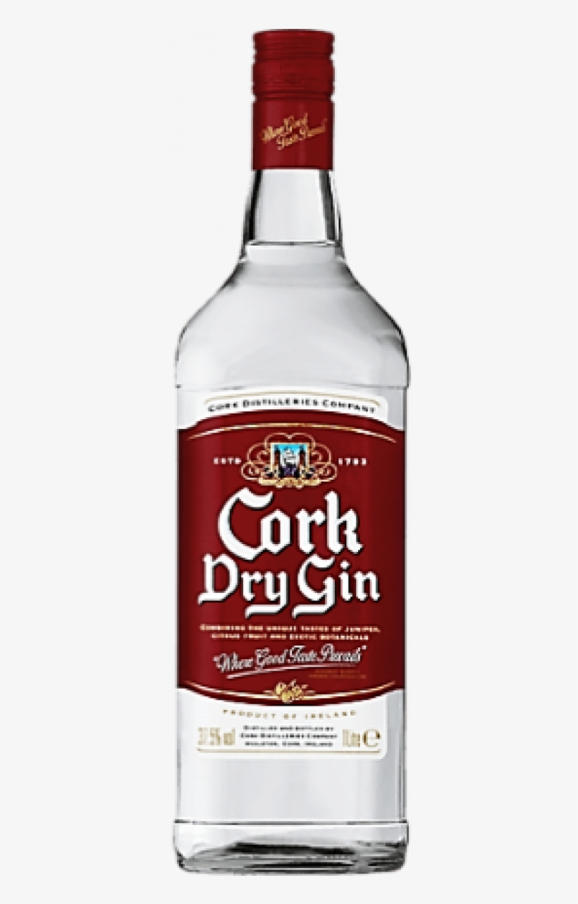 Cork Dry Gin 70cl - Cork Dry Gin 1l - Free Transparent PNG Download ...