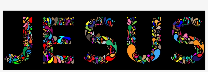 Jesus Christ Images Hd - Jesus Colorful Text On Black Background ...