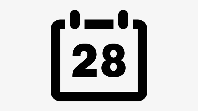 Day 28 Of A Calendar Vector - Calendar Icon 28 - Free Transparent PNG ...