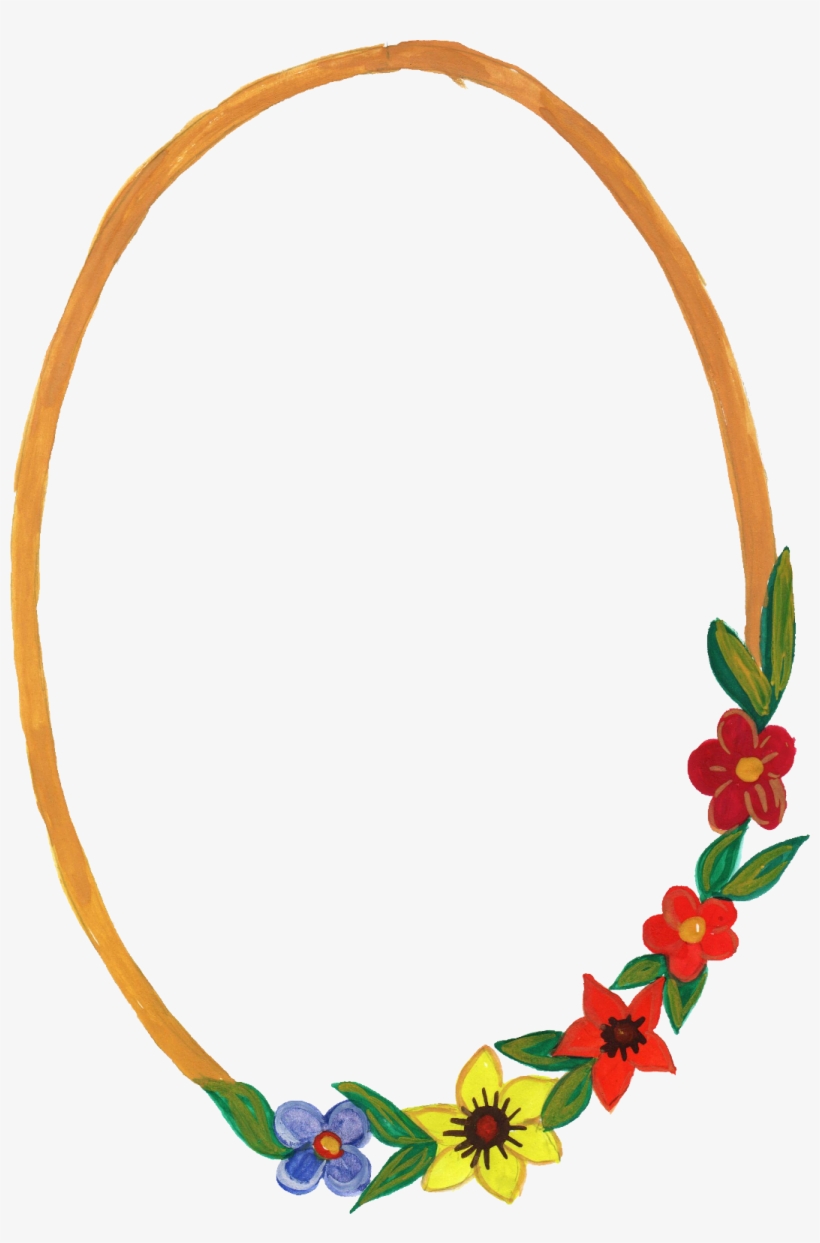 10 Watercolor Oval Frame With Flowers - Oval Photo Frames Png - Free ...