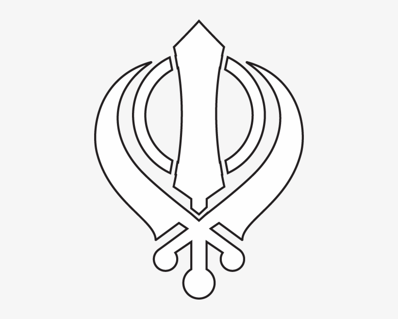 Khanda Simple Sikh Drawings Line Symbol Outline Drawing Coloring Pages ...