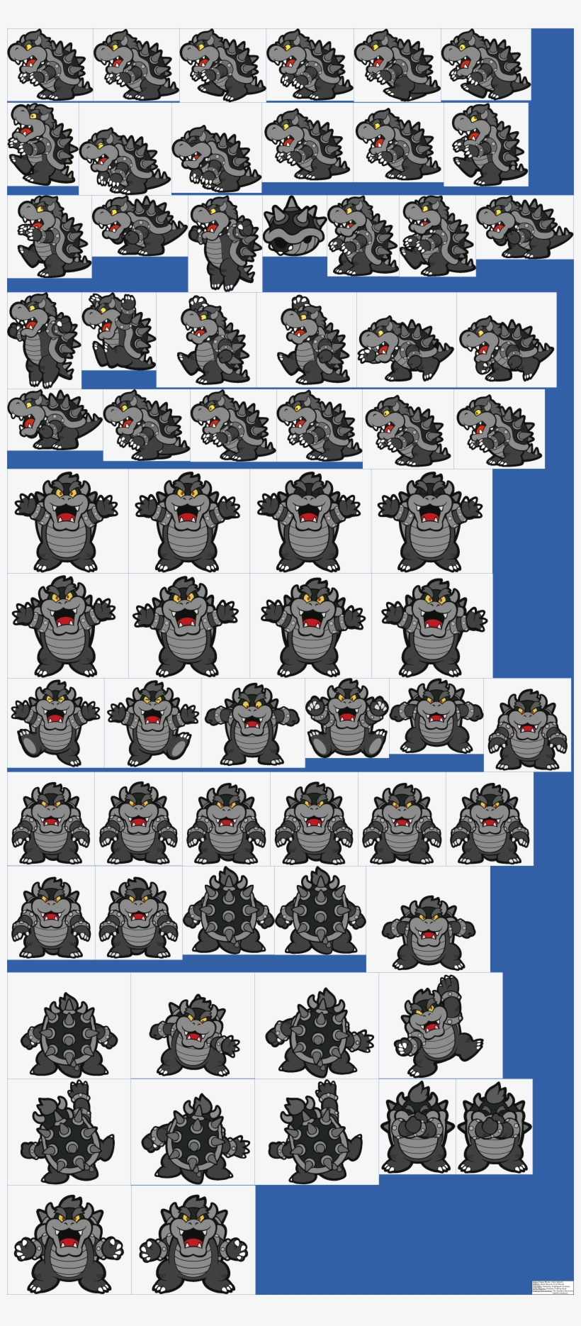 Click For Full Sized Image Black Bowser - Paper Black Bowser Color ...