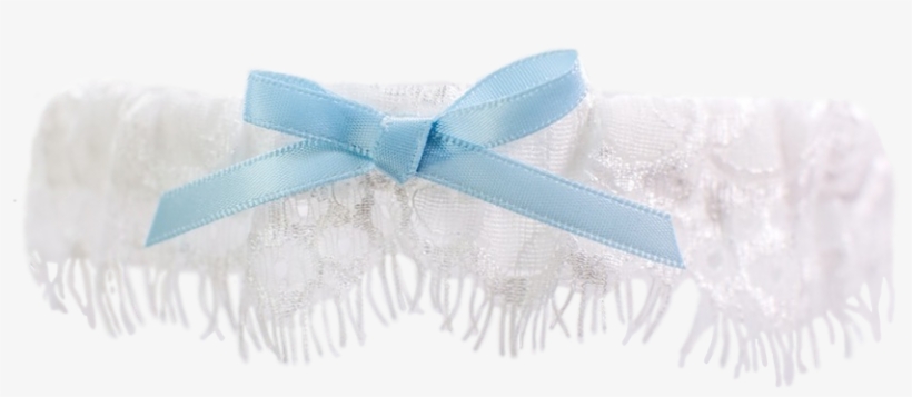 Ivory Lace Toss Garter With Blue Bow - Blue Wedding Garter Png - Free ...