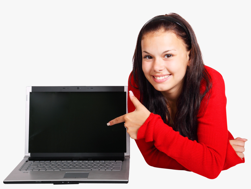 Young Girl With Laptop Transparent Png Image - Girl With Laptop Png ...