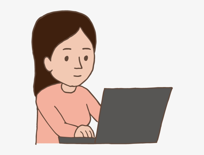 Young Lady Using Laptop - Illustration - Free Transparent PNG Download ...