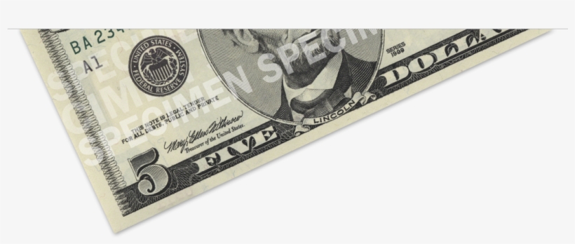 2000 $5 Raised Printing - 5 Us Dollar - Free Transparent PNG Download ...